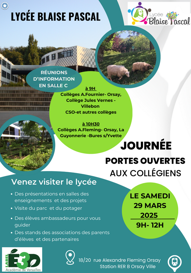 Lycée Blaise Pascal - 18 rue Alexandre Fleming, 91401 Orsay Cedex